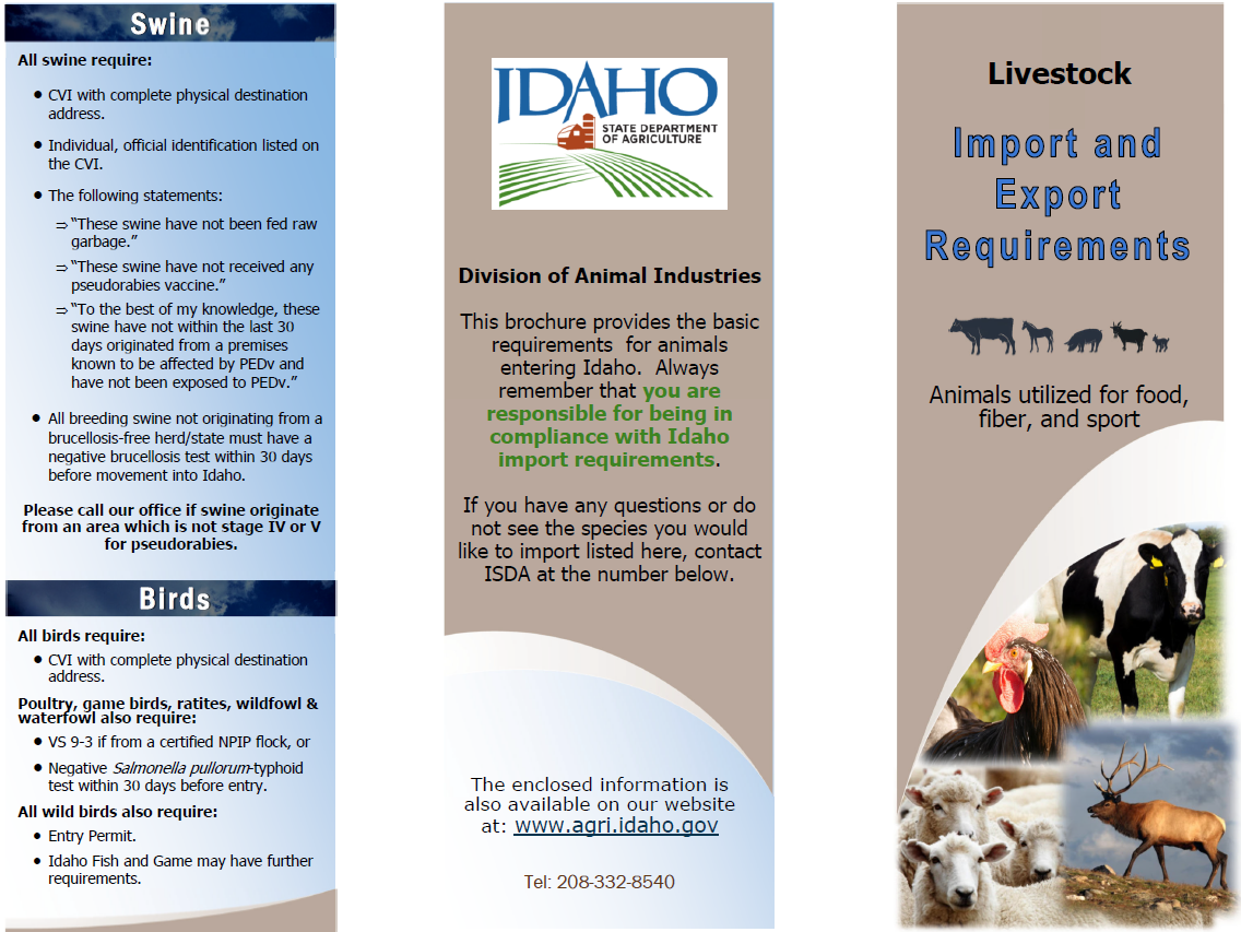 Cattle & Bison Imports | Idaho State Department of Agriculture